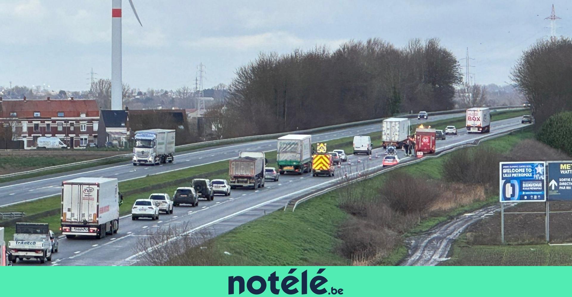 Nouvel accident avec un camion sur l'E403 à hauteur de Néchin en direction de Mouscron