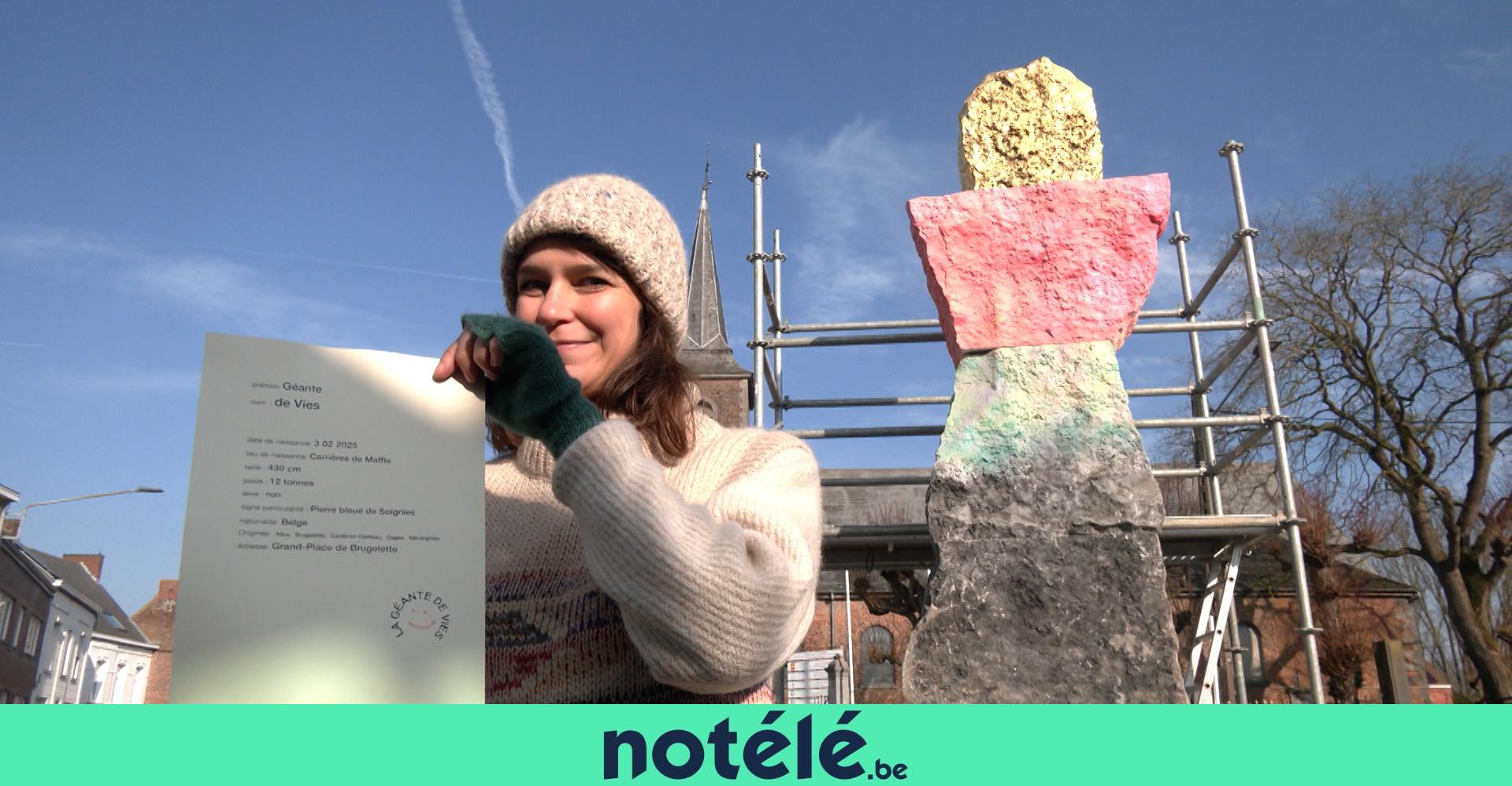 12 tonnes pour 4,30 mètres de haut, l'oeuvre «Au fil de la Dendre, la ...