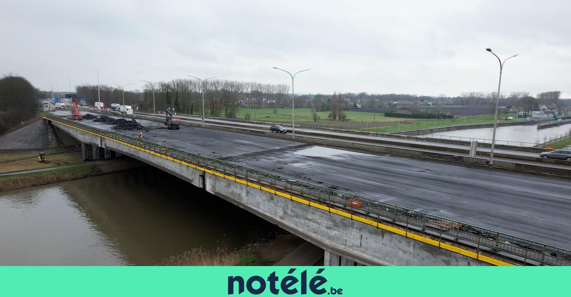 E42/A8 : la phase 2 du chantier du pont de Froyennes en direction de ...